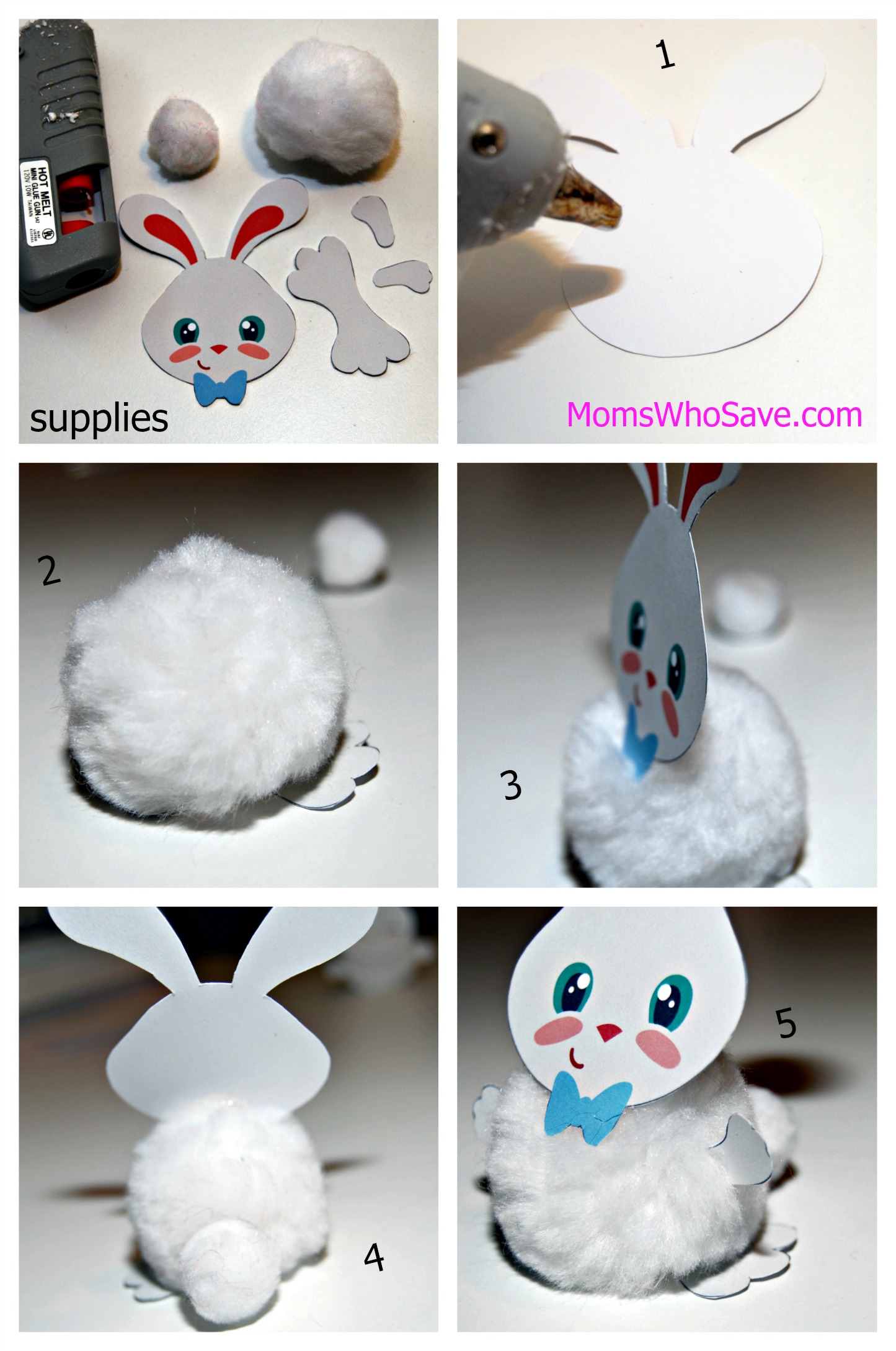 Make This Fun Pom Pom Bunny Craft For Easter Or Anytime | MomsWhoSave.com