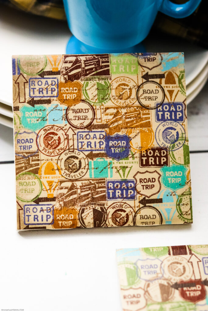 Easy DIY Decoupage Tile Coasters | MomsWhoSave.com