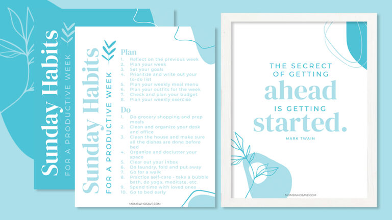 Sunday Habits For A Productive Week | MomsWhoSave.com