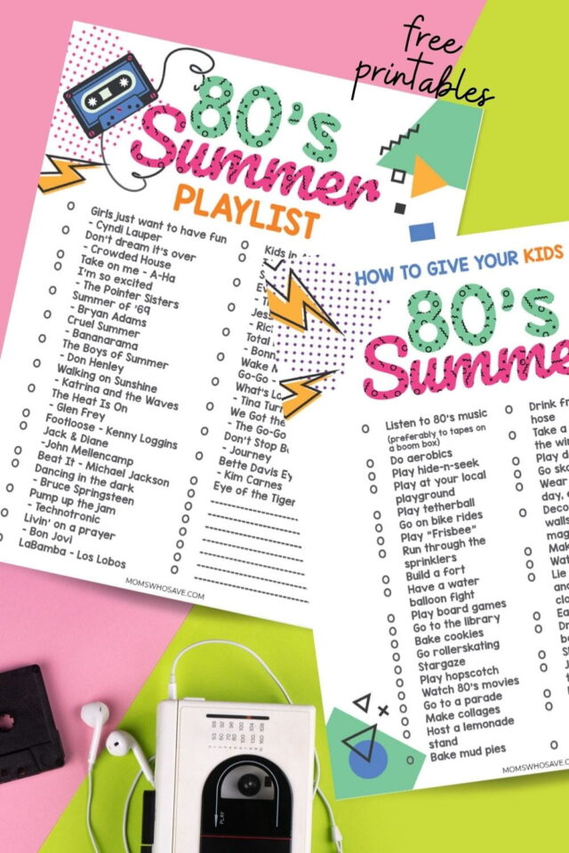 The Ultimate 80s Playlist + How To Have An 80s Summer (Free Printable ...