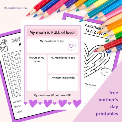 Free Printable Activities For Mother's Day | MomsWhoSave.com