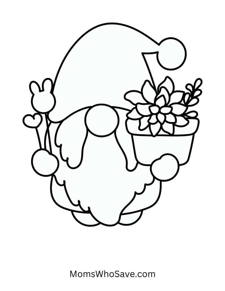 25 Cute Gnomes Coloring Pages (Free Printables) | MomsWhoSave.com
