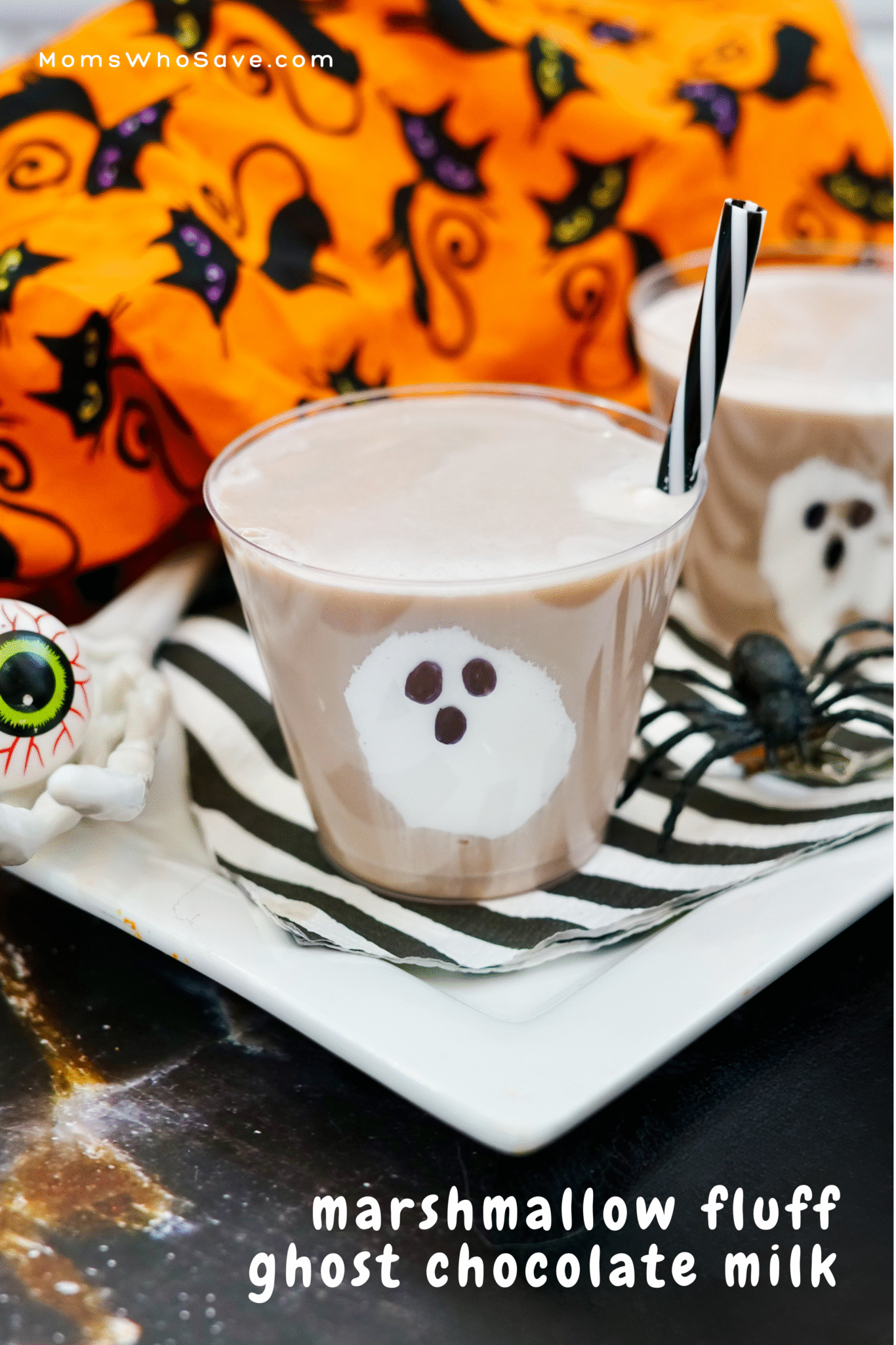 Ghost Chocolate Milk With Marshmallow Fluff | MomsWhoSave.com